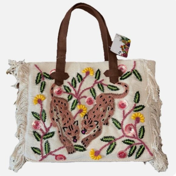 Handcrafted in India | Bags | Handcrafted In India Beaded Leopard ...